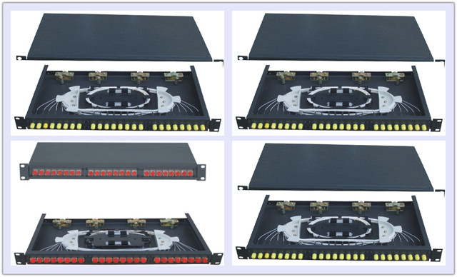1U Fiber Optic Distribution Frame , 24 Port ODF Fiber Optic Patch Panel