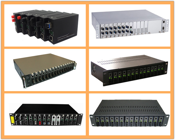 2 U Rack mounted Fiber Optic Media Converter with 19 inch 16port Media ...