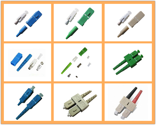 Zinc Alloy Green Single Mode SC SM Fiber Connectors for CATV LAN Network