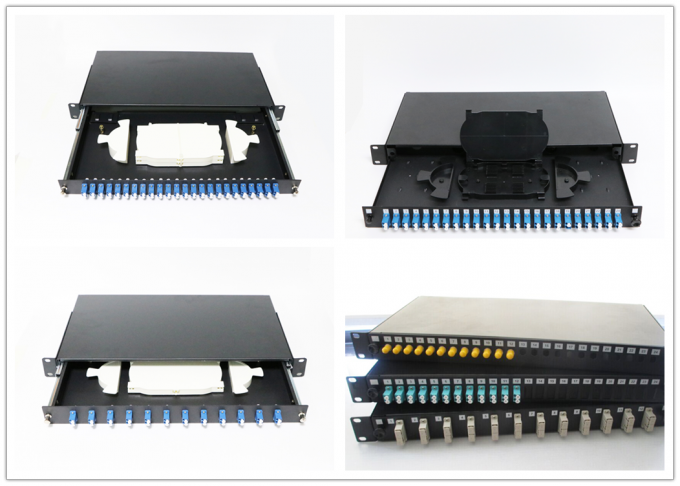 Rack Mount Splicing Fiber Optic Termination Box Patch Panel FTTH 24 Core SC