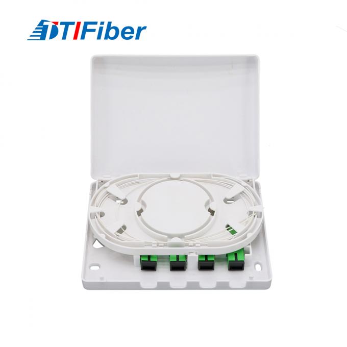 SC 4 Port FTTH Mini Fiber Optic Terminal Box Indoor Wall Mount