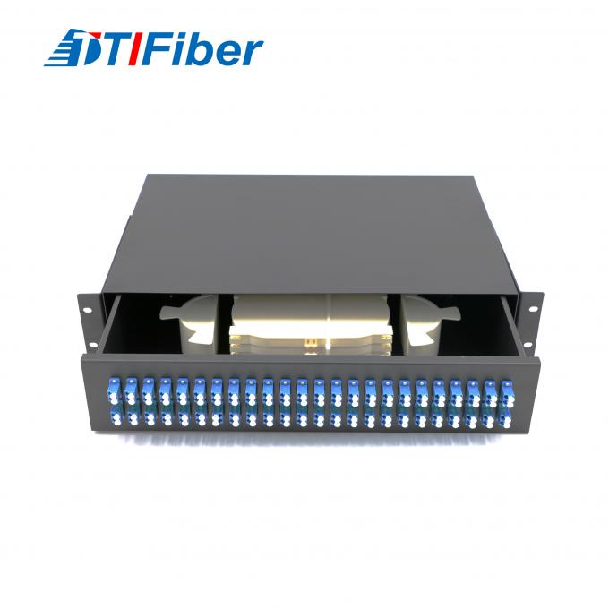 Rack Mount Fiber Optic Patch Panel FTTH Termination Box 48 Cores