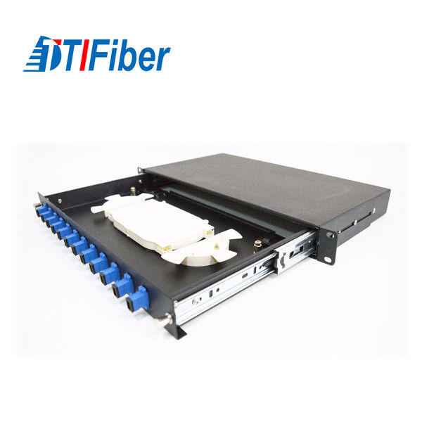 19 Inch Rack Mount Drawer Fiber Optic Terminal Box FTTH 8 12 144 Port ...