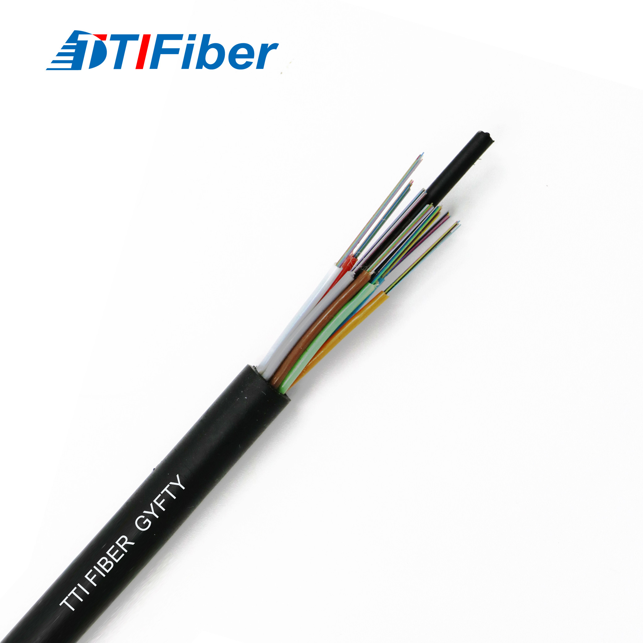 Outdoor GYFTY 12 24 48 96 Core G652D Fiber Optical Cable With FRP ...