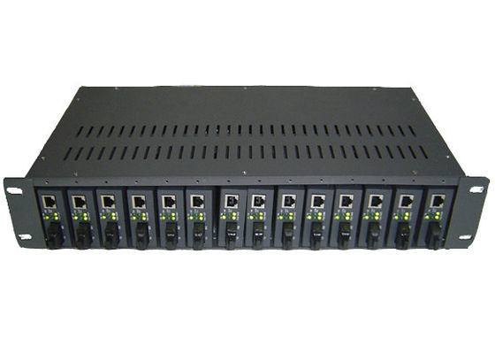 2 U Rack mounted Fiber Optic Media Converter with 19 inch 16port Media ...