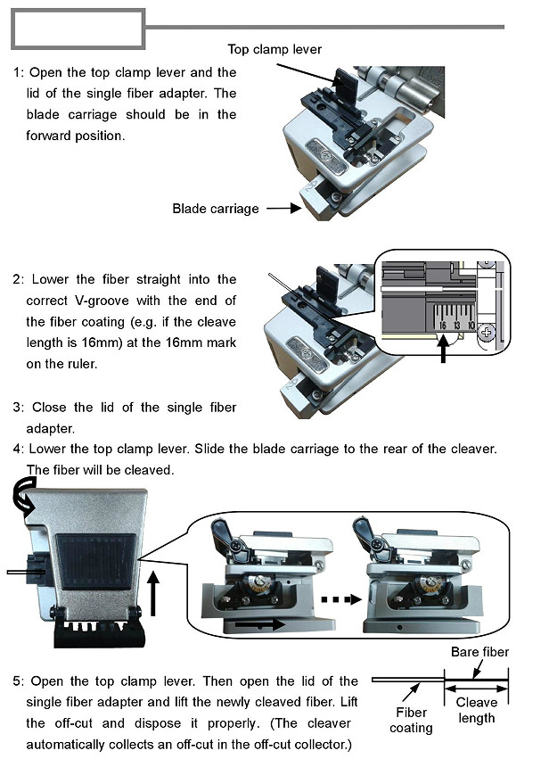Ftth High Precision Fiber Optic Cleaver With Auto Rotating Blades